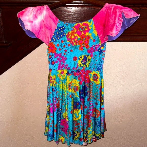 twirlygirl | Dresses | Twirly Girls Colorful Flutter Sleeve Reversible ...